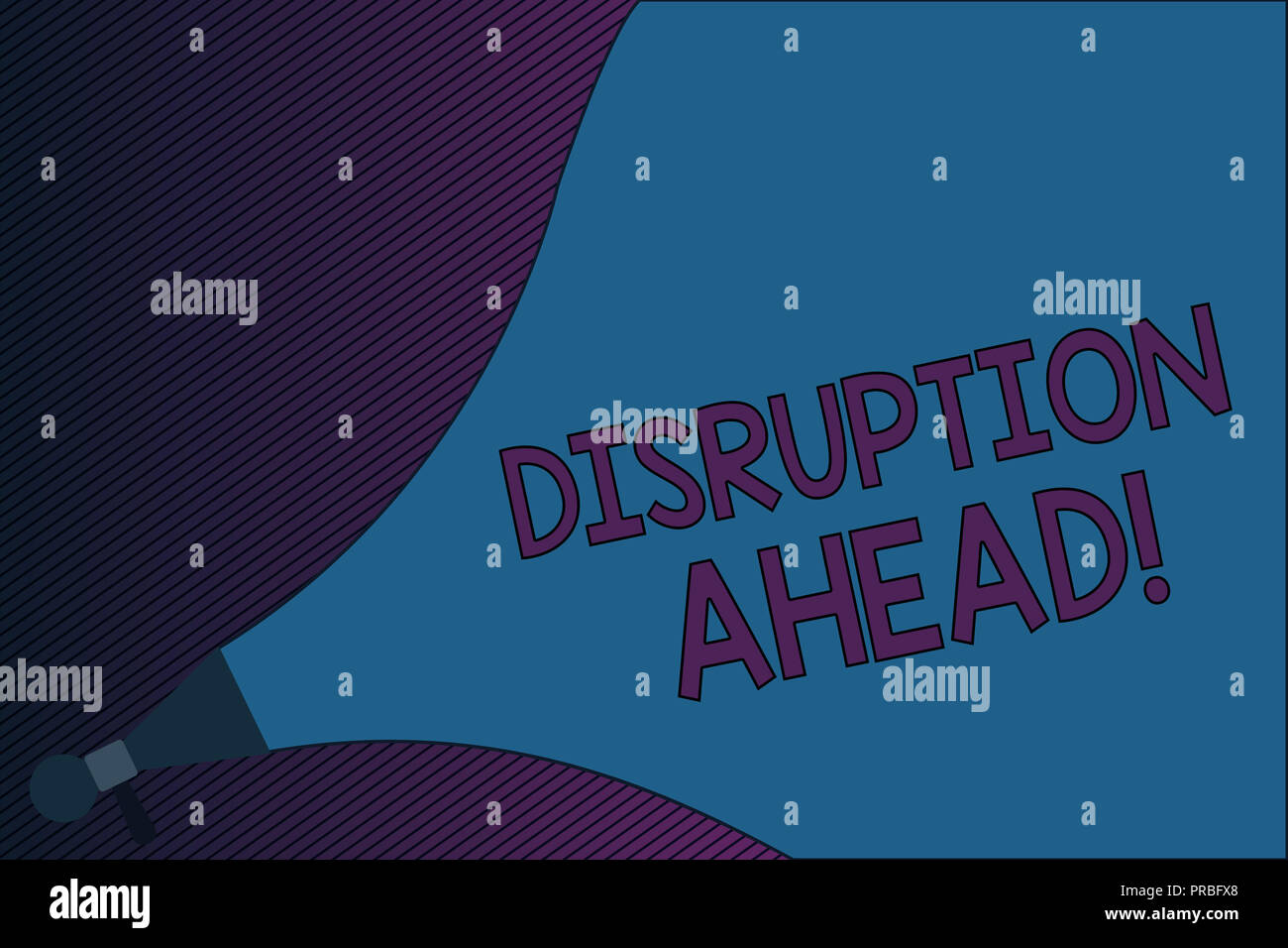Text sign showing Disruption Ahead. Conceptual photo Transformation ...