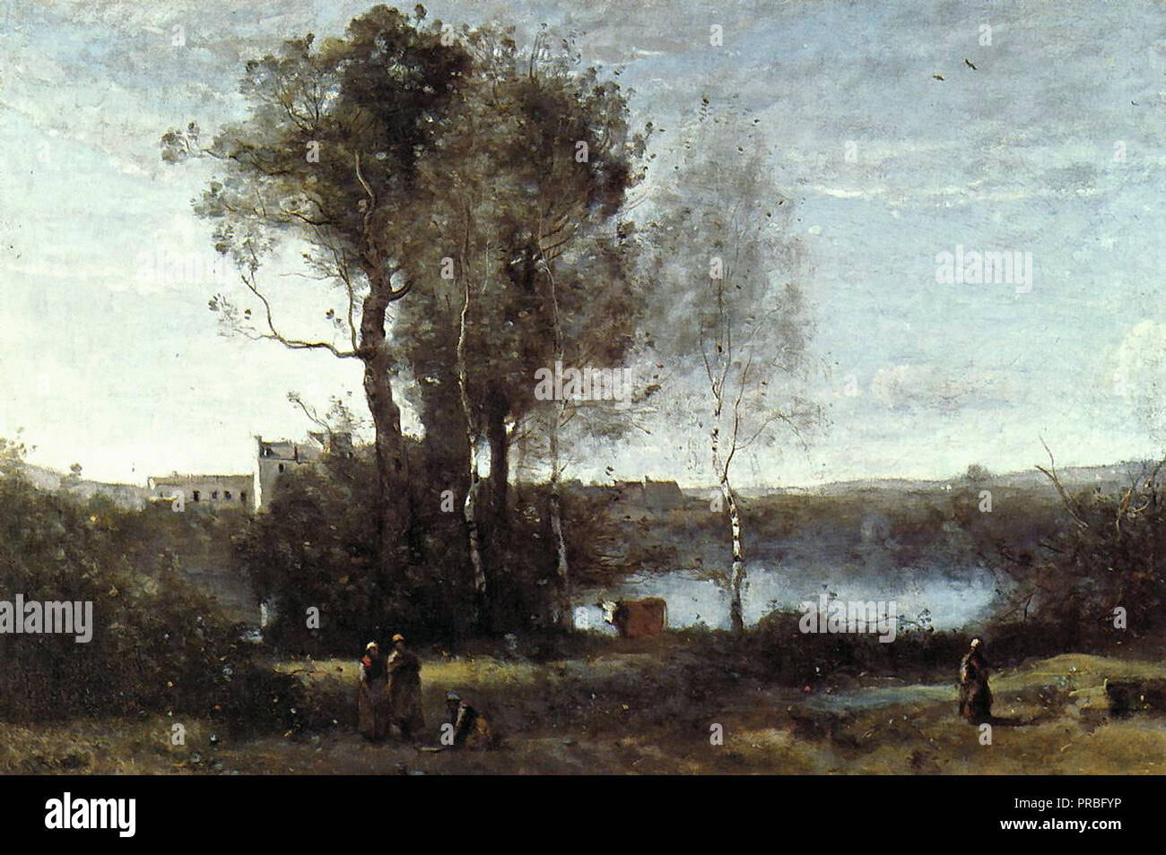 Corot Jean Baptiste Camille - Large Sharecropping Farm Stock Photo - Alamy