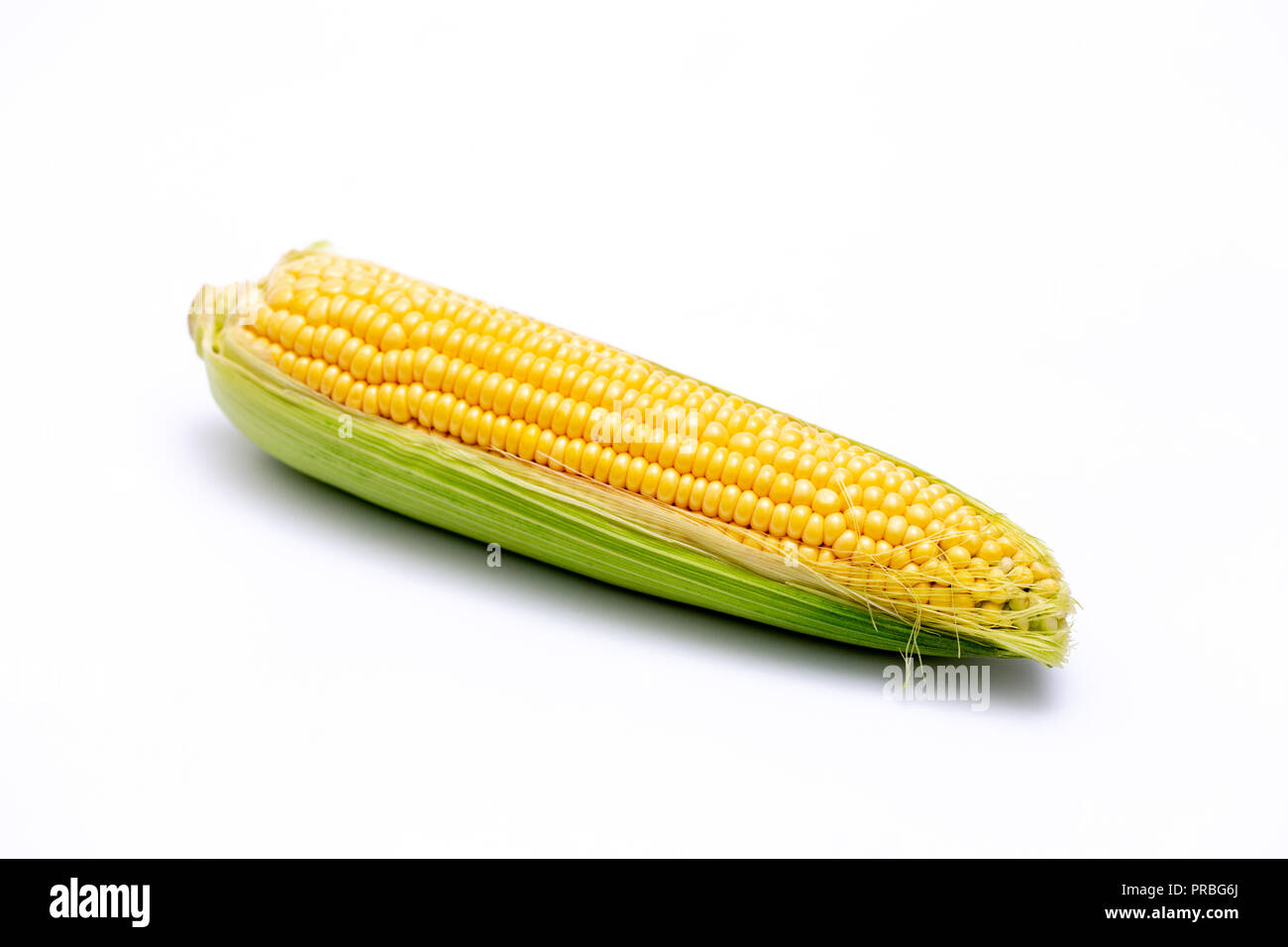 Single corn cob isolated on white background Stock Photo - Alamy