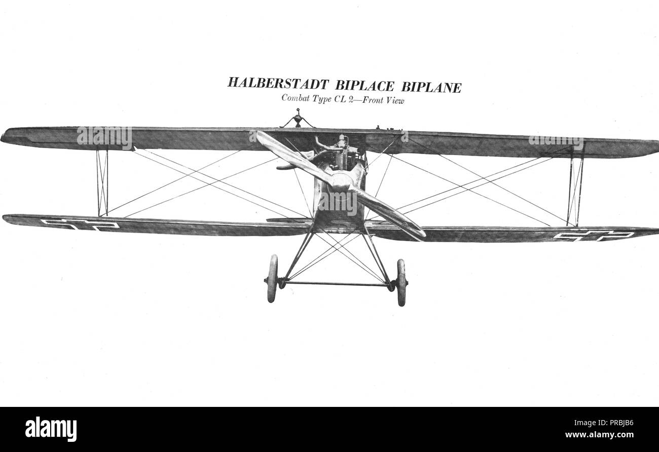 November 1918 - Types of German Airplanes. Halberstadt Biplace Biplane ...