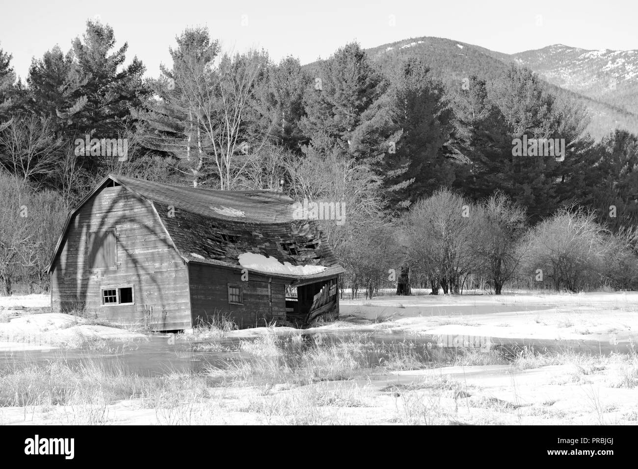 Old farm in mountains Black and White Stock Photos & Images - Alamy