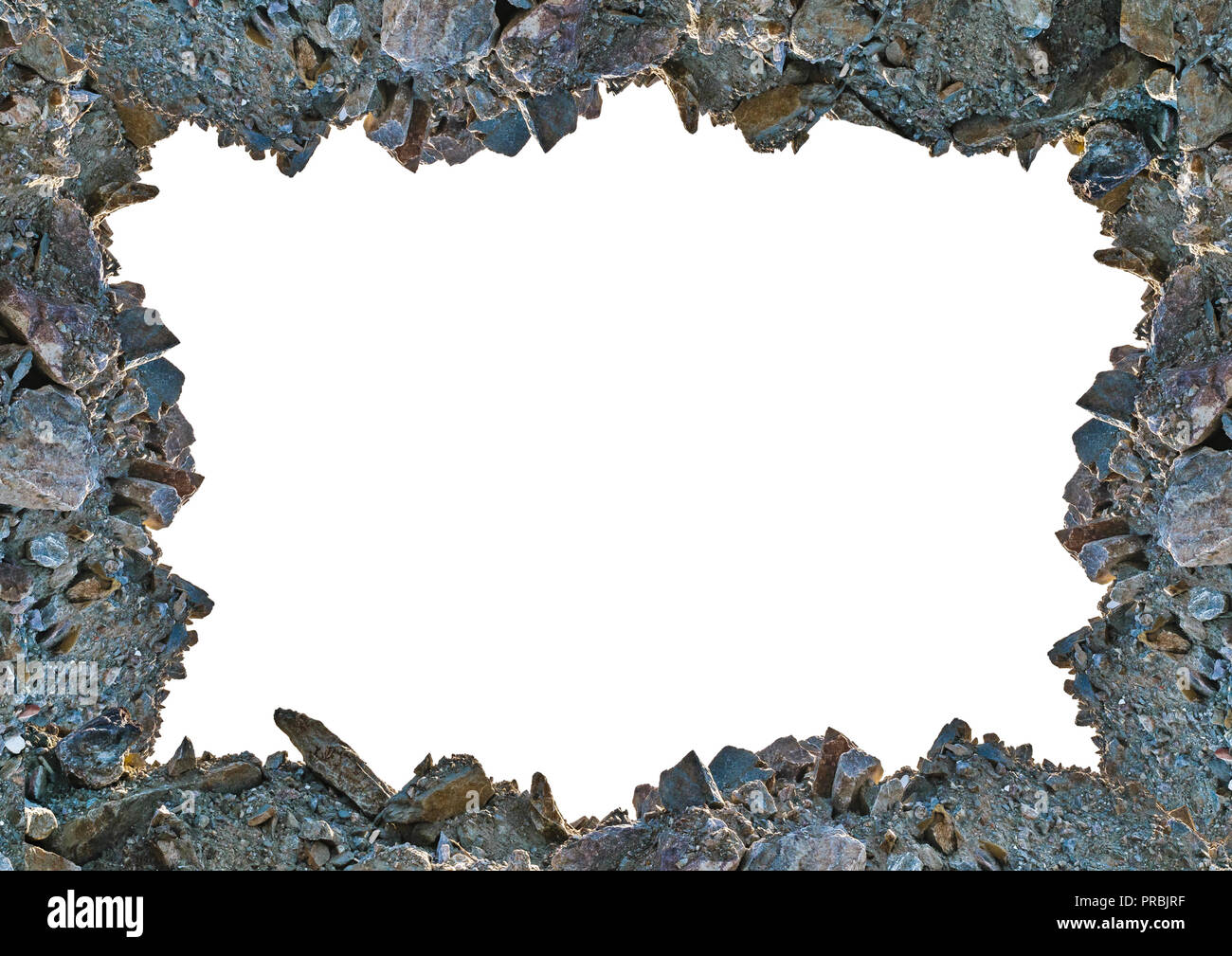 White frame background with decorated rocky borders Stock Photo - Alamy