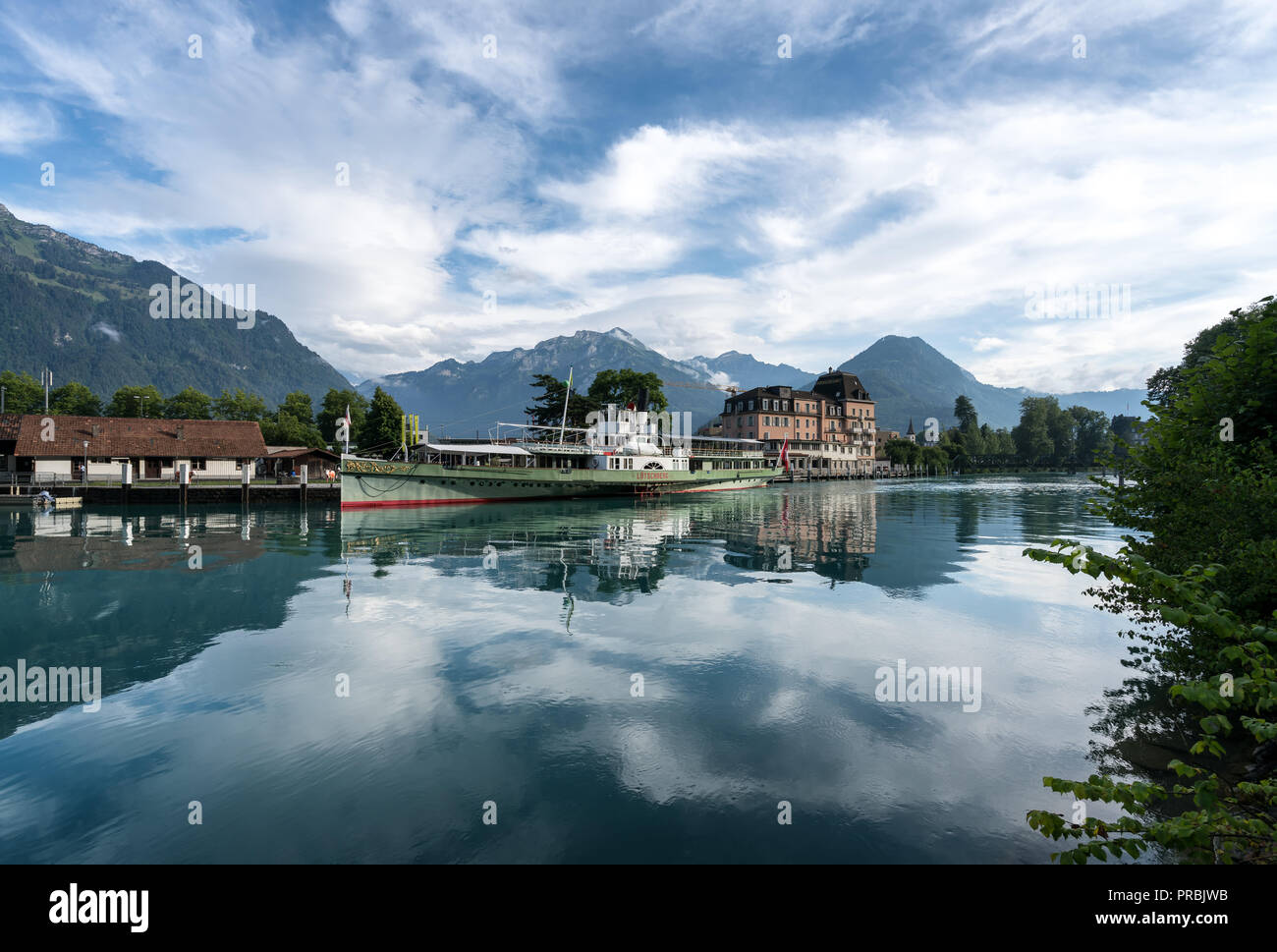 Views to River Aare in Interlaken, Switzerland Stock Photo - Alamy