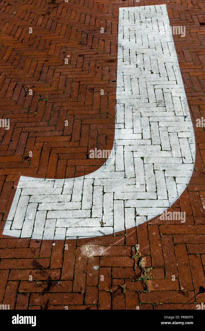 Letter J on the street Stock Photo - Alamy
