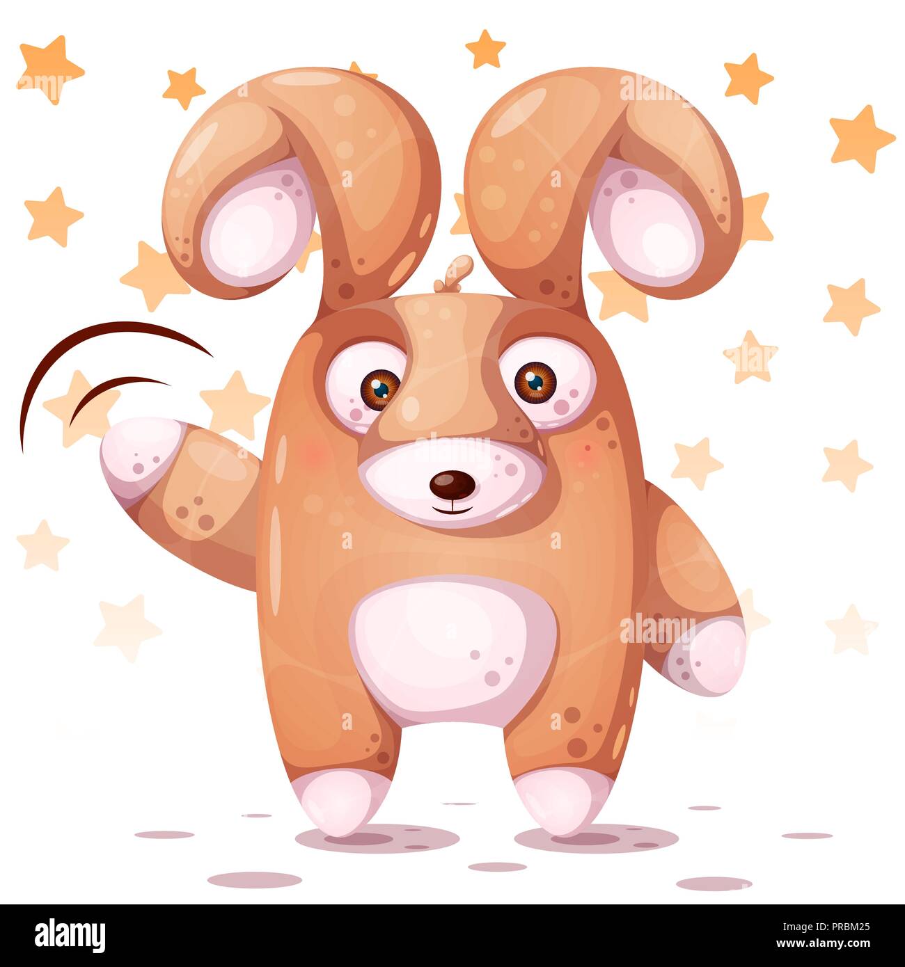 Crazy rabbit with big eye. Hello, hi illustration Stock Vector Image ...