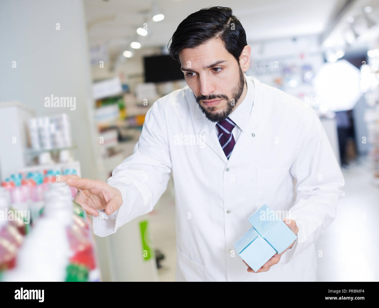 Happy pharmacist work place hi-res stock photography and images - Alamy