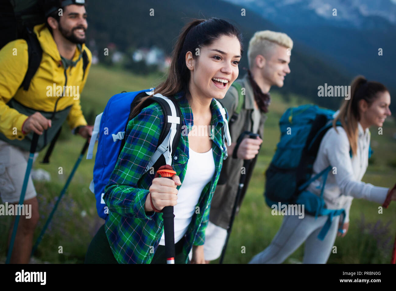 Trek Hiking Destination Experience Adventure Happy Lifestyle Concept ...