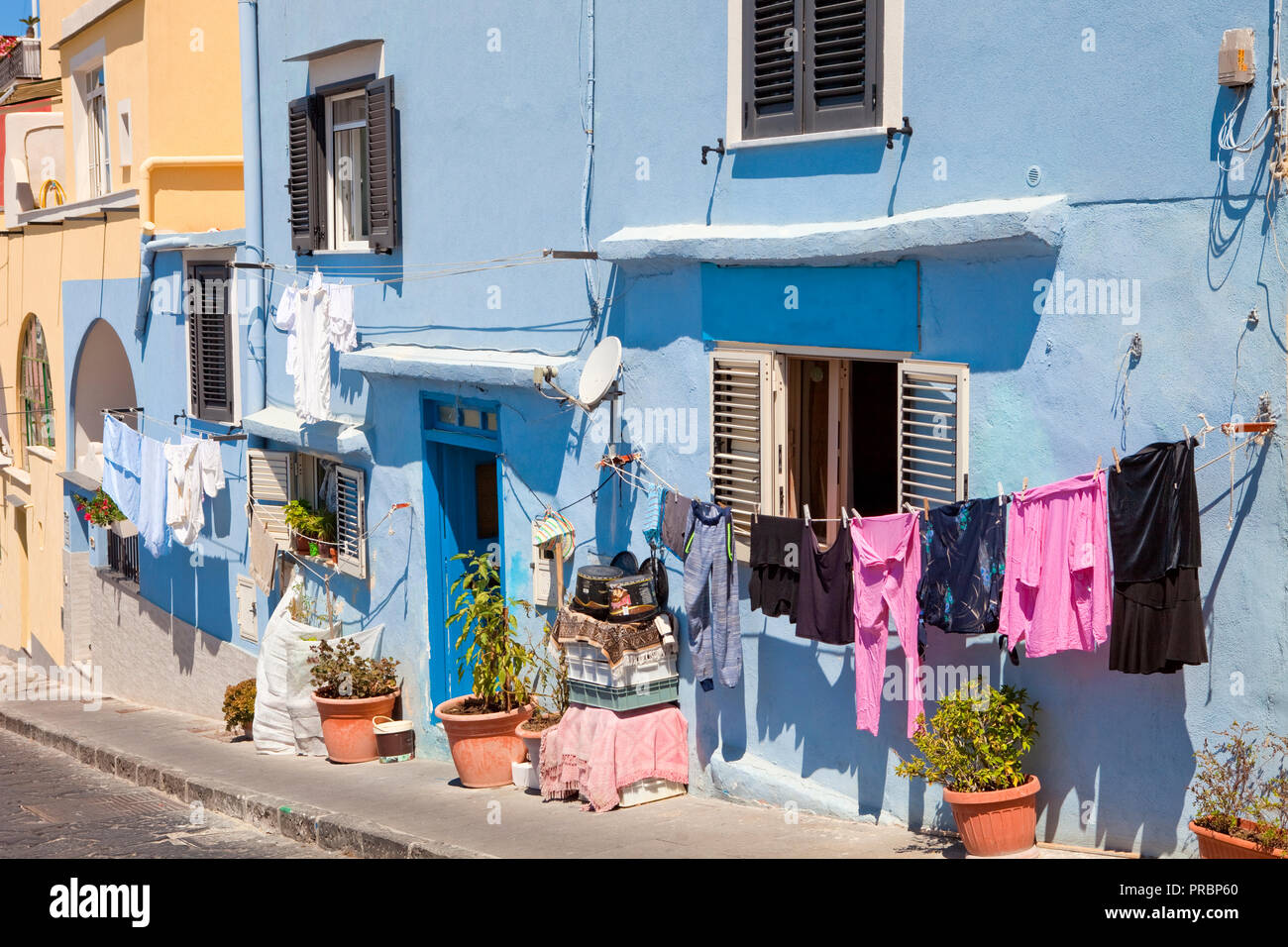 Italy, Procida island - Houses at Village Corricella Stock Photo - Alamy