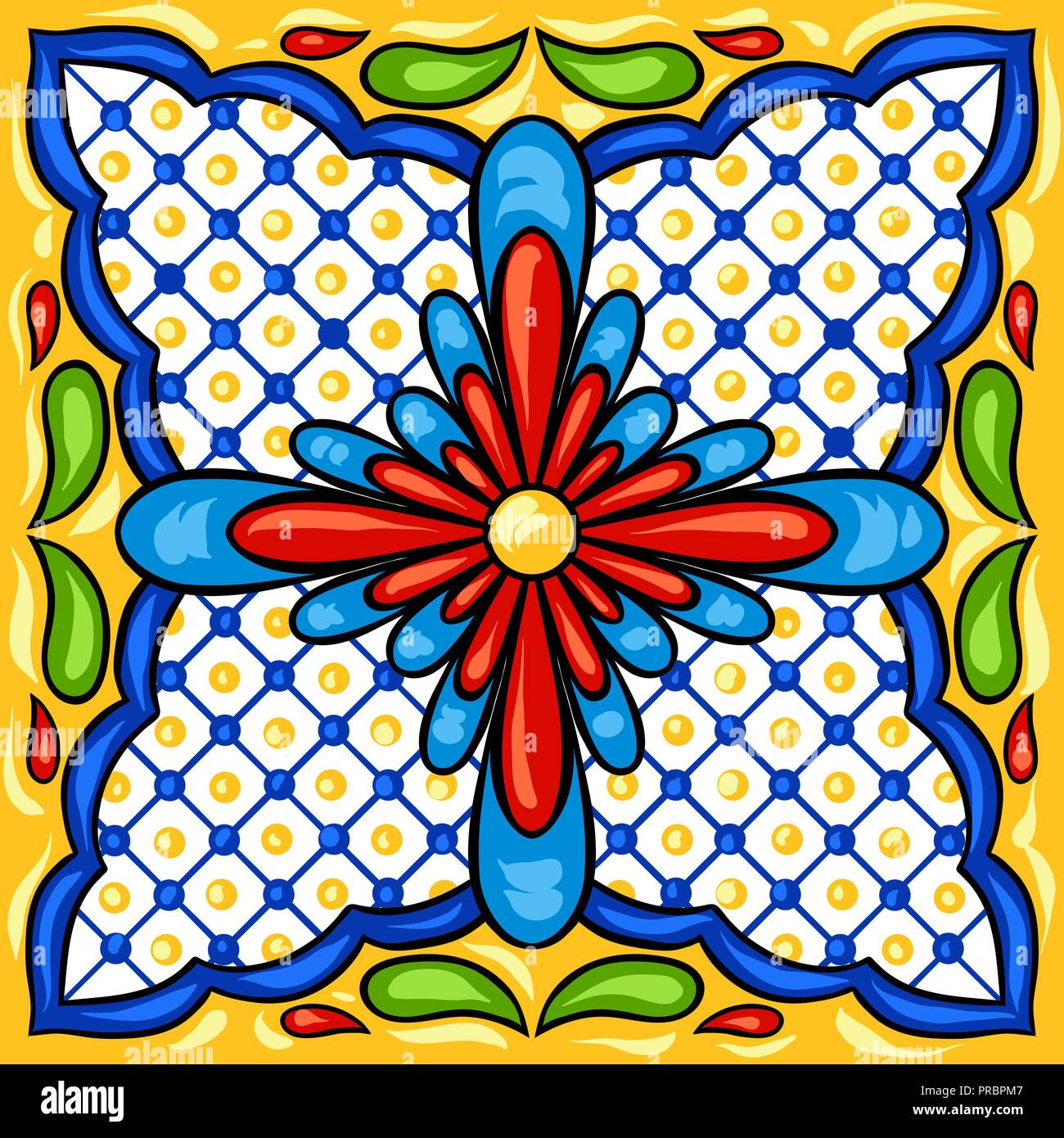Mexican talavera ceramic tile pattern Stock Vector Image & Art - Alamy