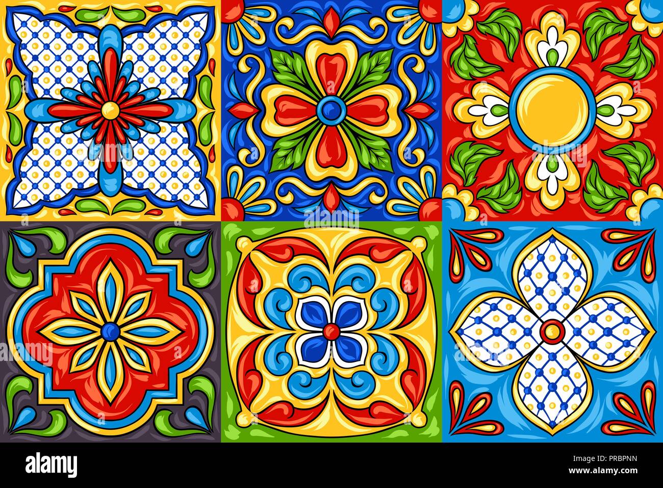 Mexican talavera ceramic tile pattern Stock Vector Image & Art - Alamy