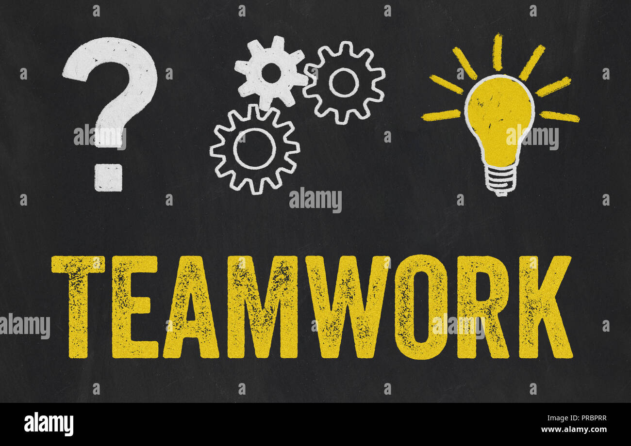 Question Mark, Gears, Light Bulb Concept - Teamwork Stock Photo - Alamy