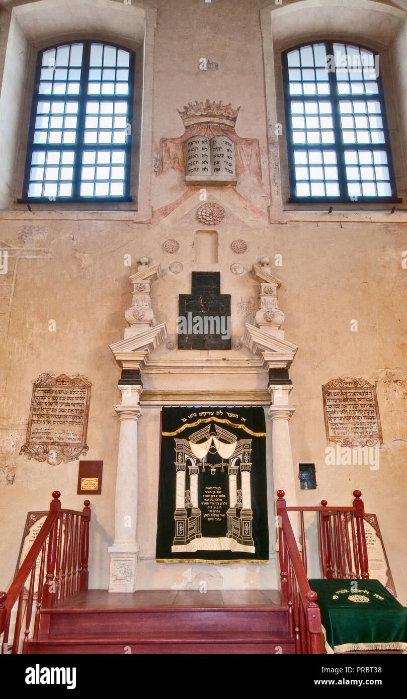 The Torah ark aka Aron Kodesh, covered with parochet at Isaac's ...