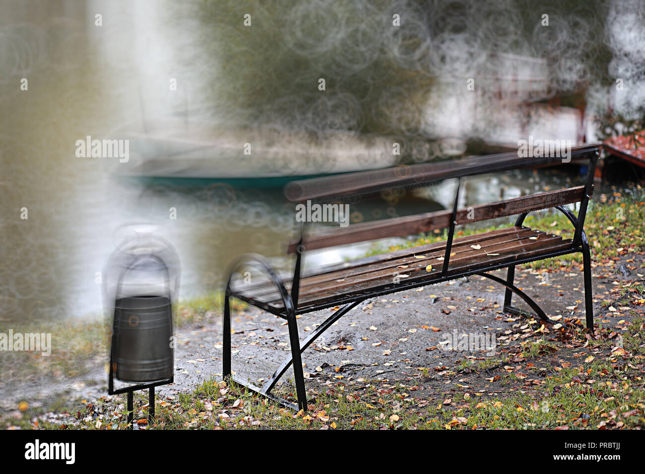 Autumn backgroun rain in the park during the day Stock Photo - Alamy