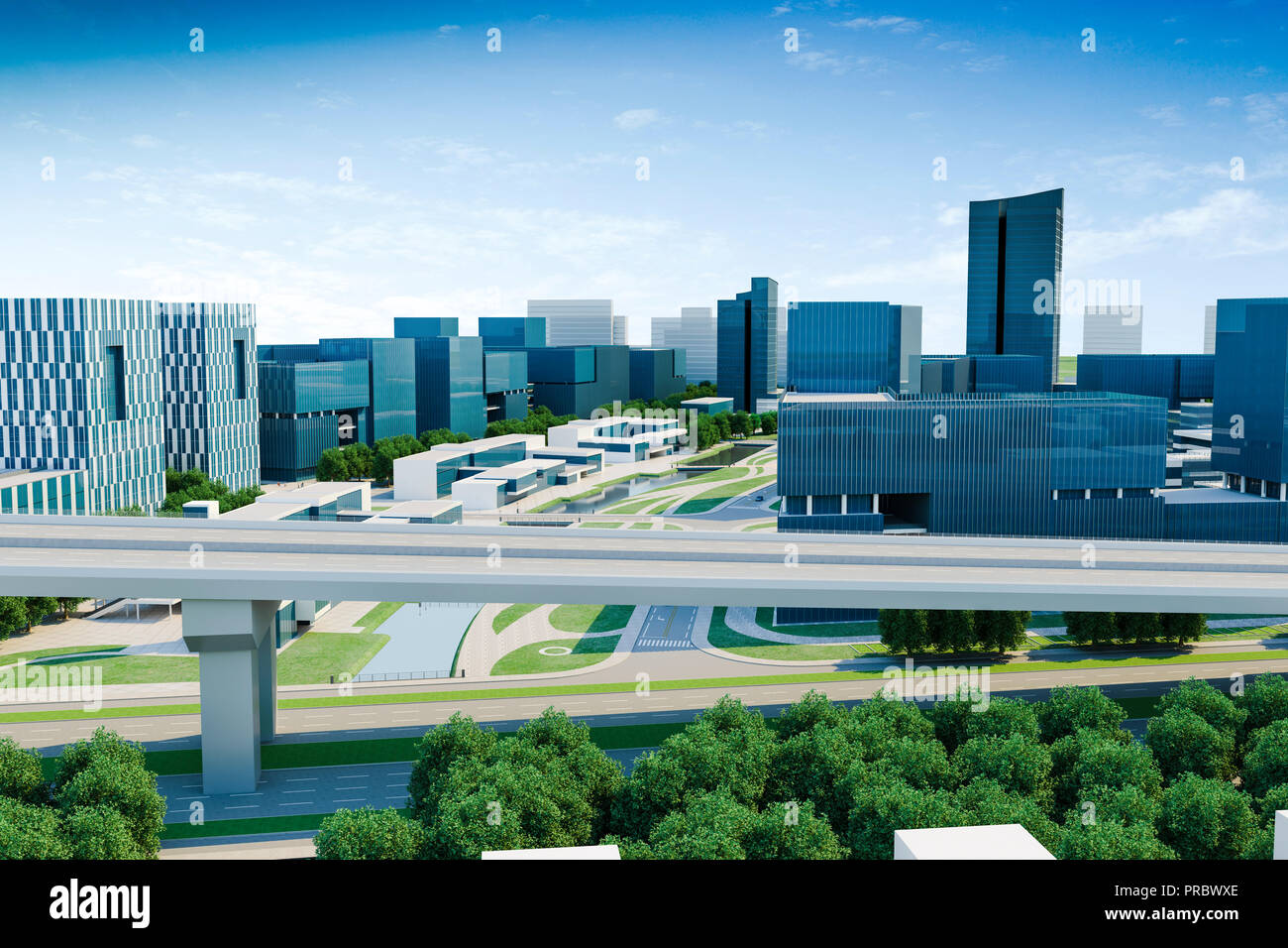 City background 3d render aerial hi-res stock photography and images ...