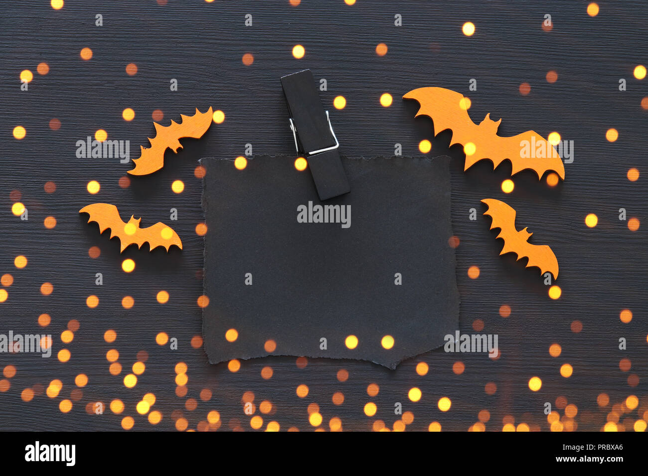 Halloween holiday minimal top view image of empty letter to add text ...