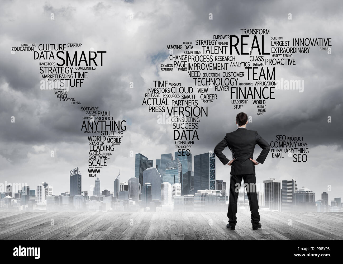 Motivation and inspiration concept with modern cityscape and ...