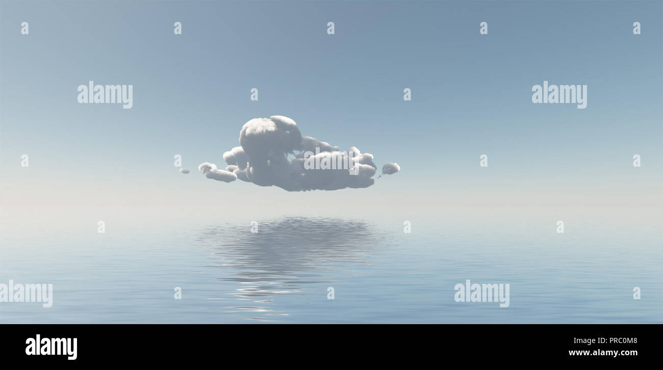 Single Cloud Floats Above Still Water Stock Photo - Alamy
