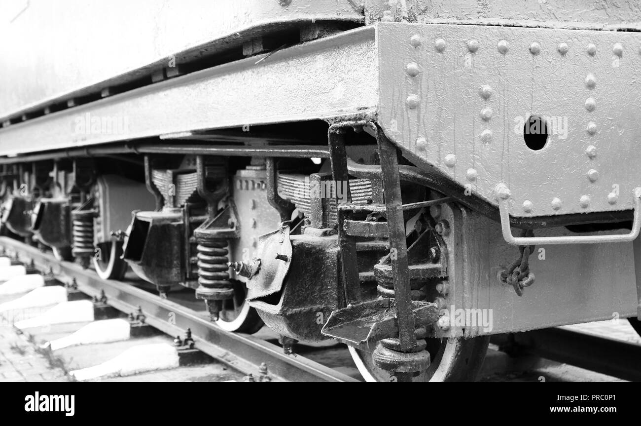 Details of the metal parts of the old vintage railway train Stock Photo ...