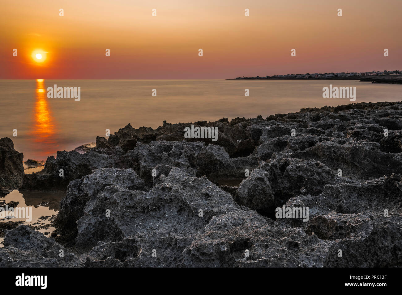 sunset Puglia coast Stock Photo - Alamy