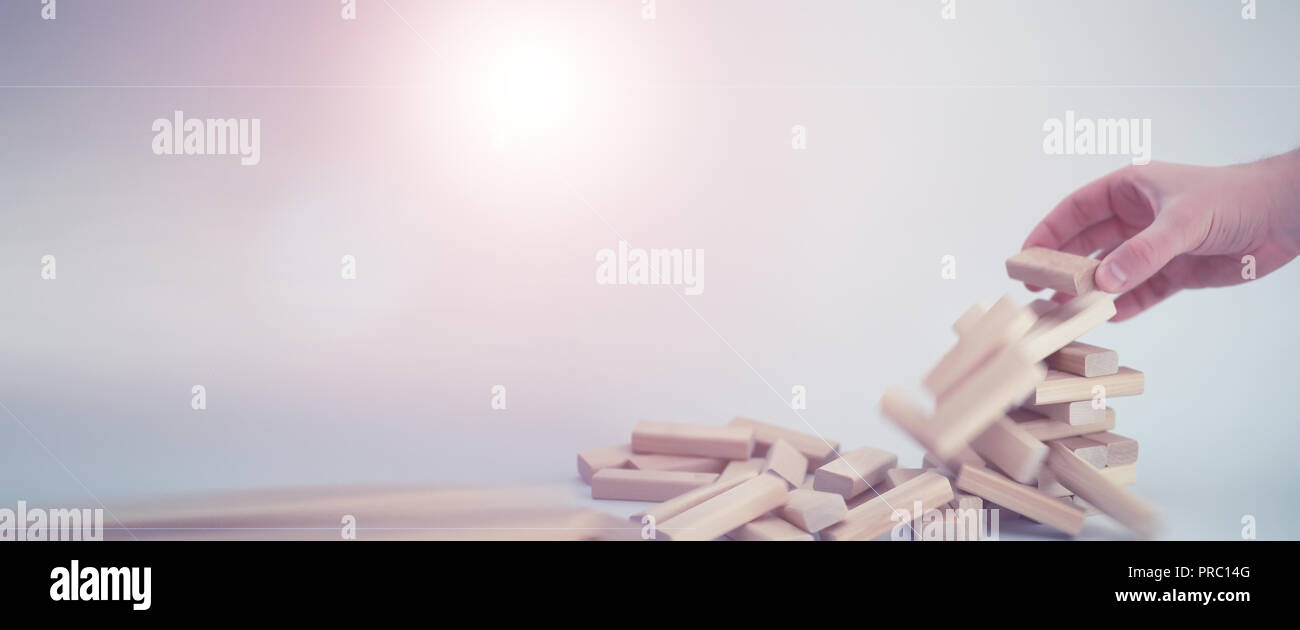 Board game brick tower of light wood sticks Stock Photo - Alamy