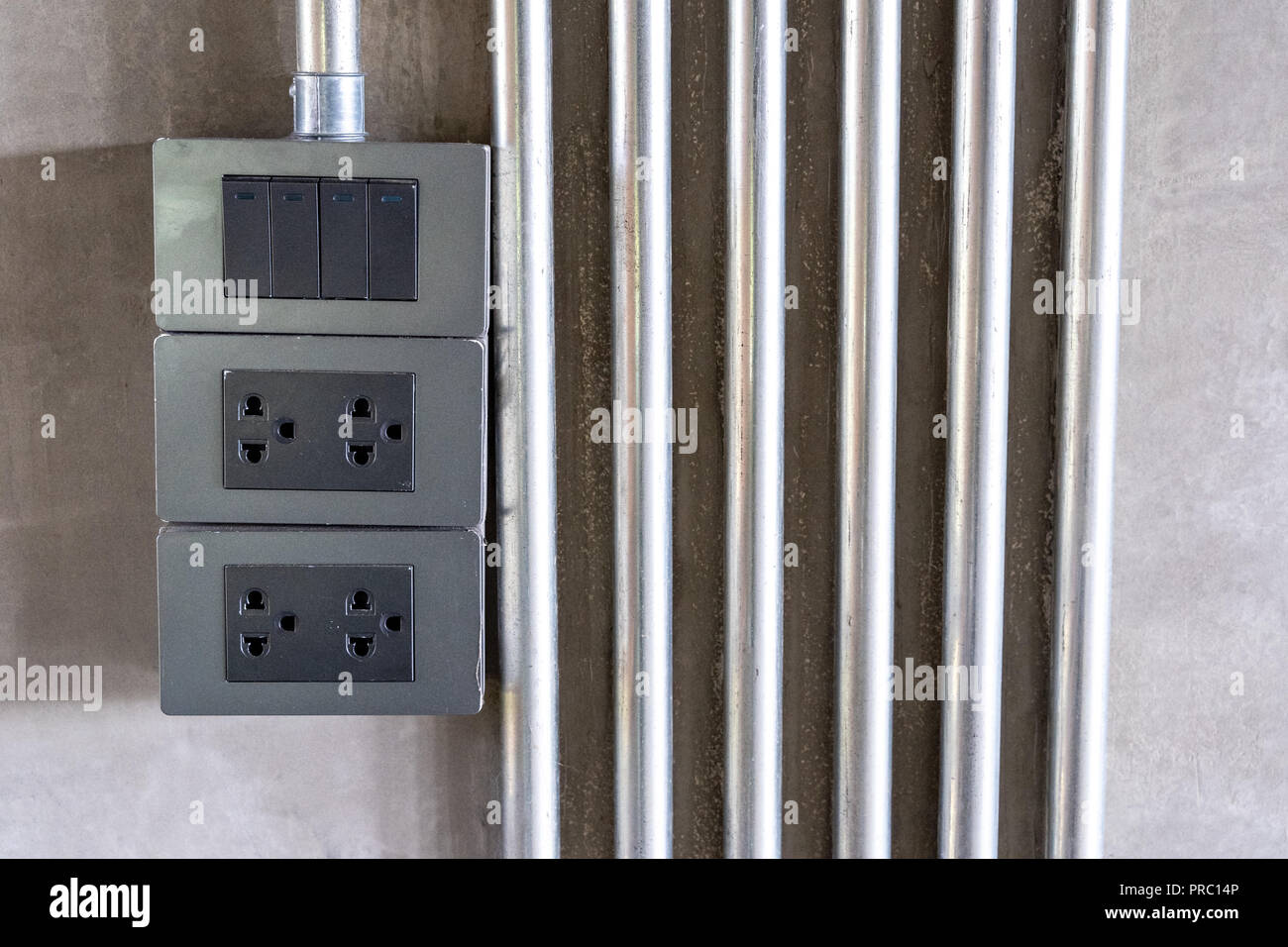 electric socket outlets on wall Stock Photo - Alamy