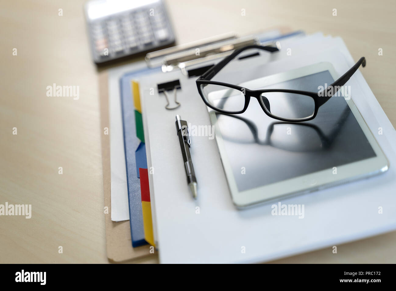 business concept Stack of documents graph financial to job succes Stock ...