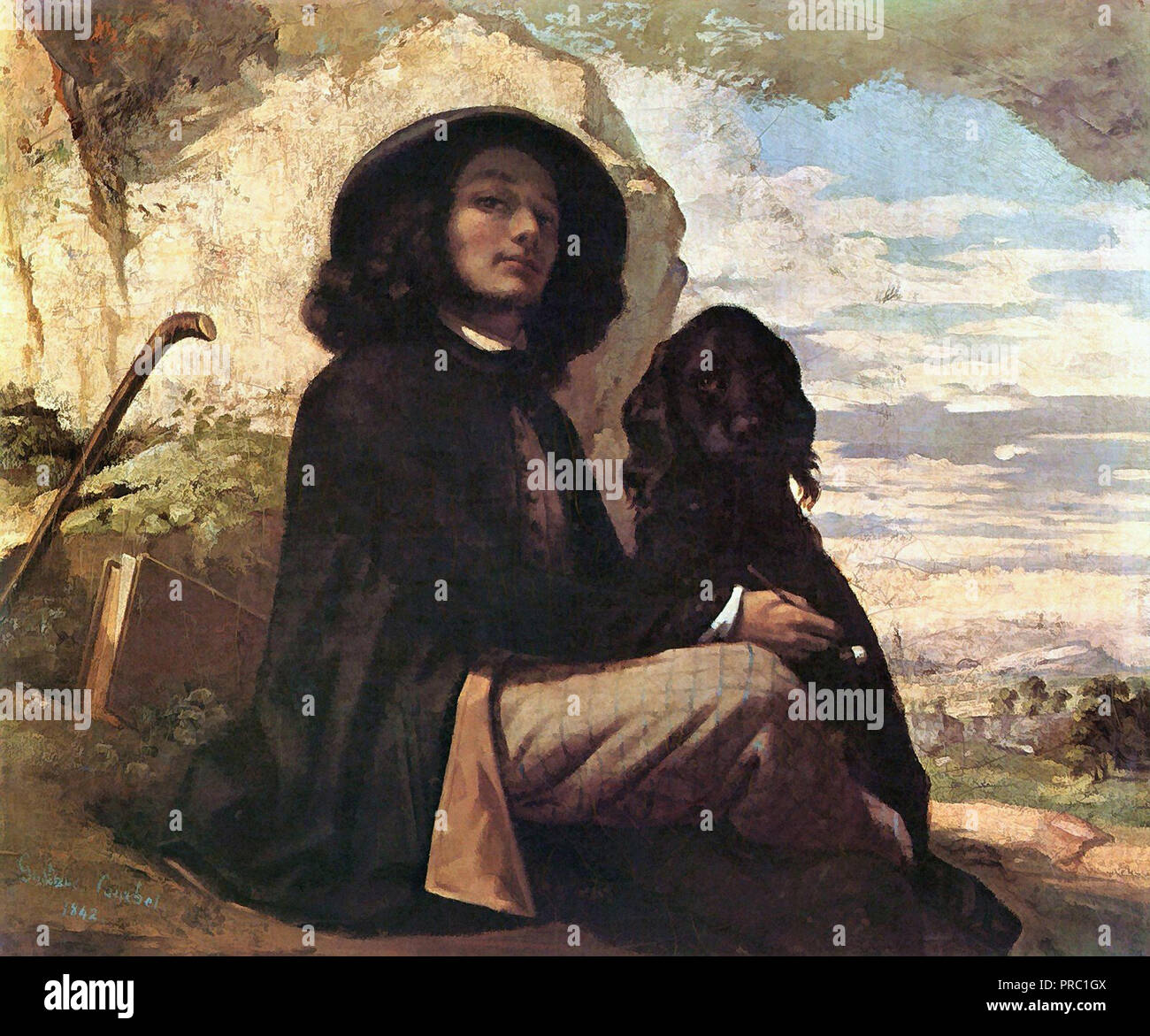 Man dog painting xix century hi-res stock photography and images - Alamy