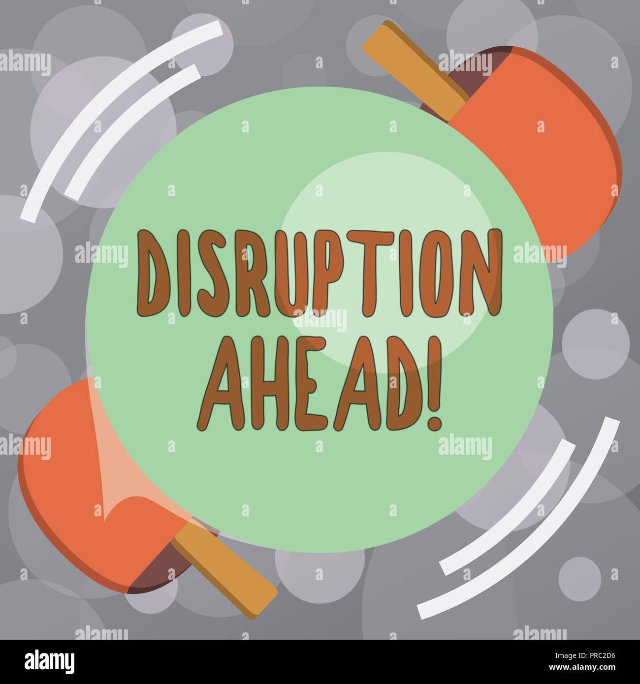 Text sign showing Disruption Ahead. Conceptual photo Transformation ...