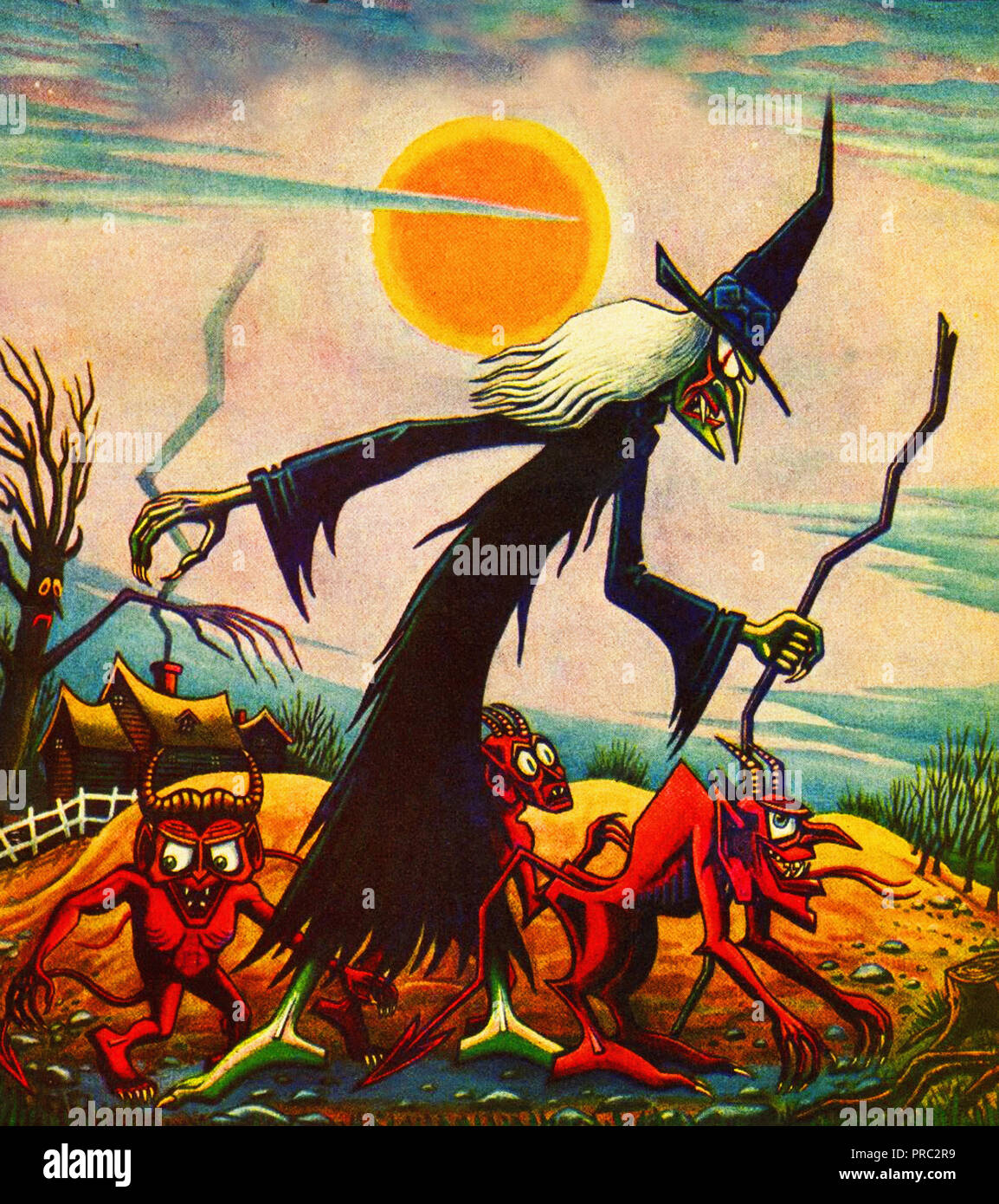 evil witch illustration Stock Photo - Alamy