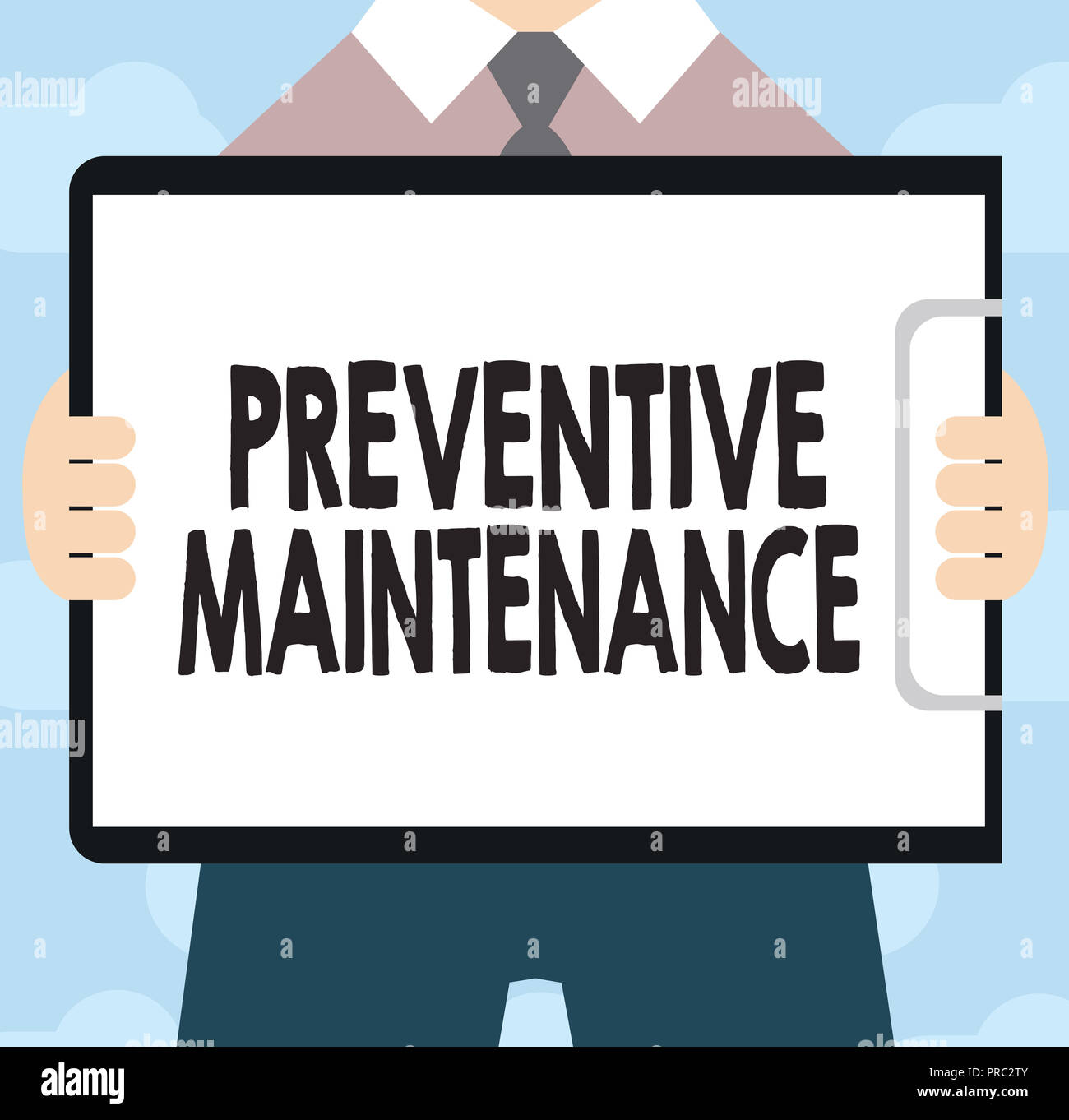 Text sign showing Preventive Maintenance. Conceptual photo Avoid ...