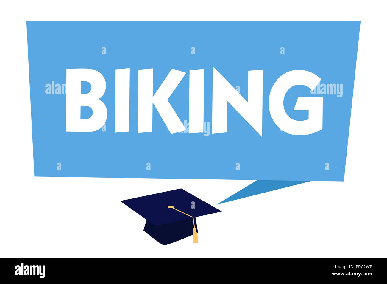 Text sign showing Biking. Conceptual photo ride bicycle or motorcycle ...