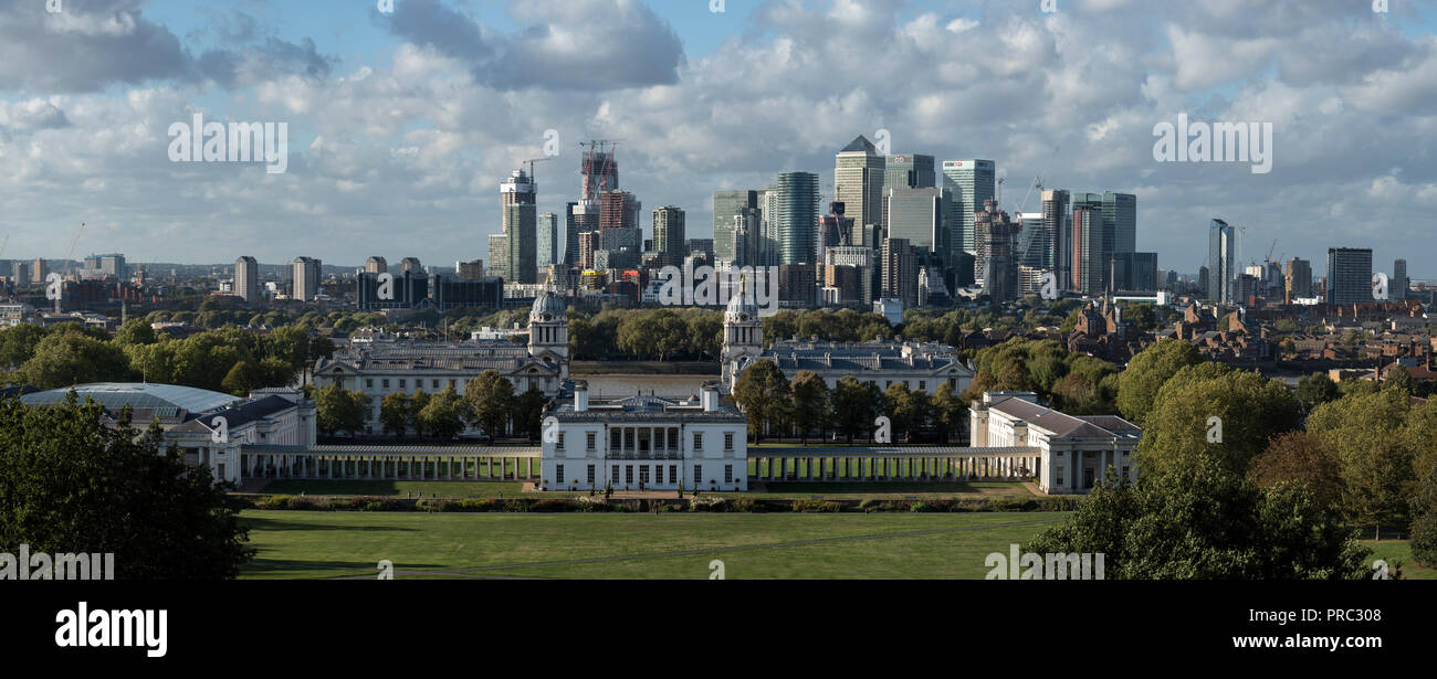 London Skyline From Greenwich Panorama High Resolution Stock ...