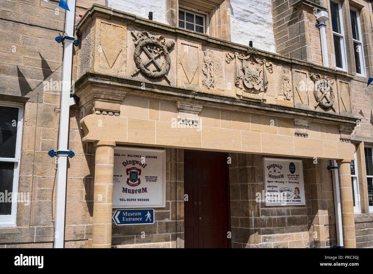 Dingwall high street, town centre, Museum, tower, Inverness, Highland ...