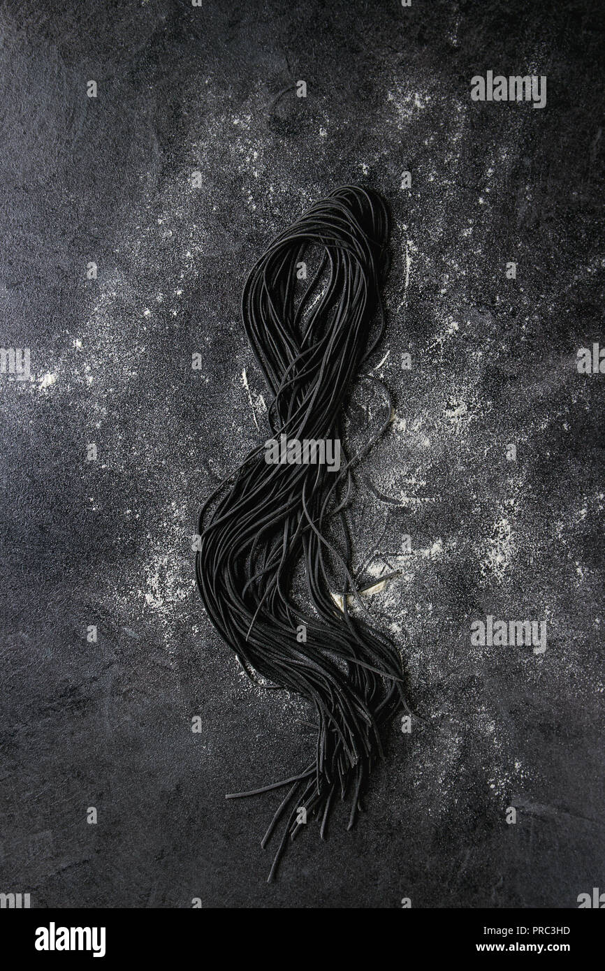Fresh uncooked black pasta hi-res stock photography and images - Alamy