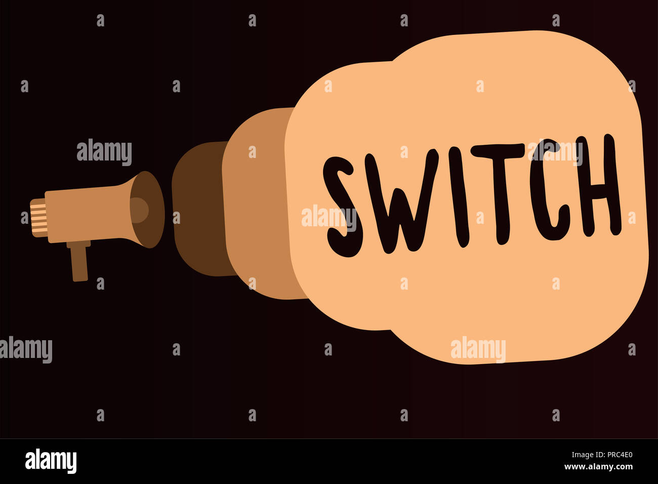 Handwriting text Switch. Concept meaning device for making and breaking ...