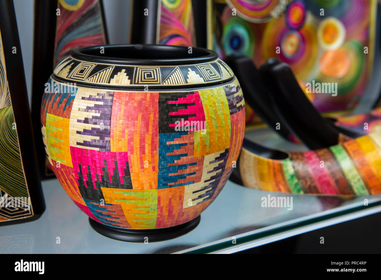 South America, Colombia, Cartagena. Traditional handicraft souvenirs ...