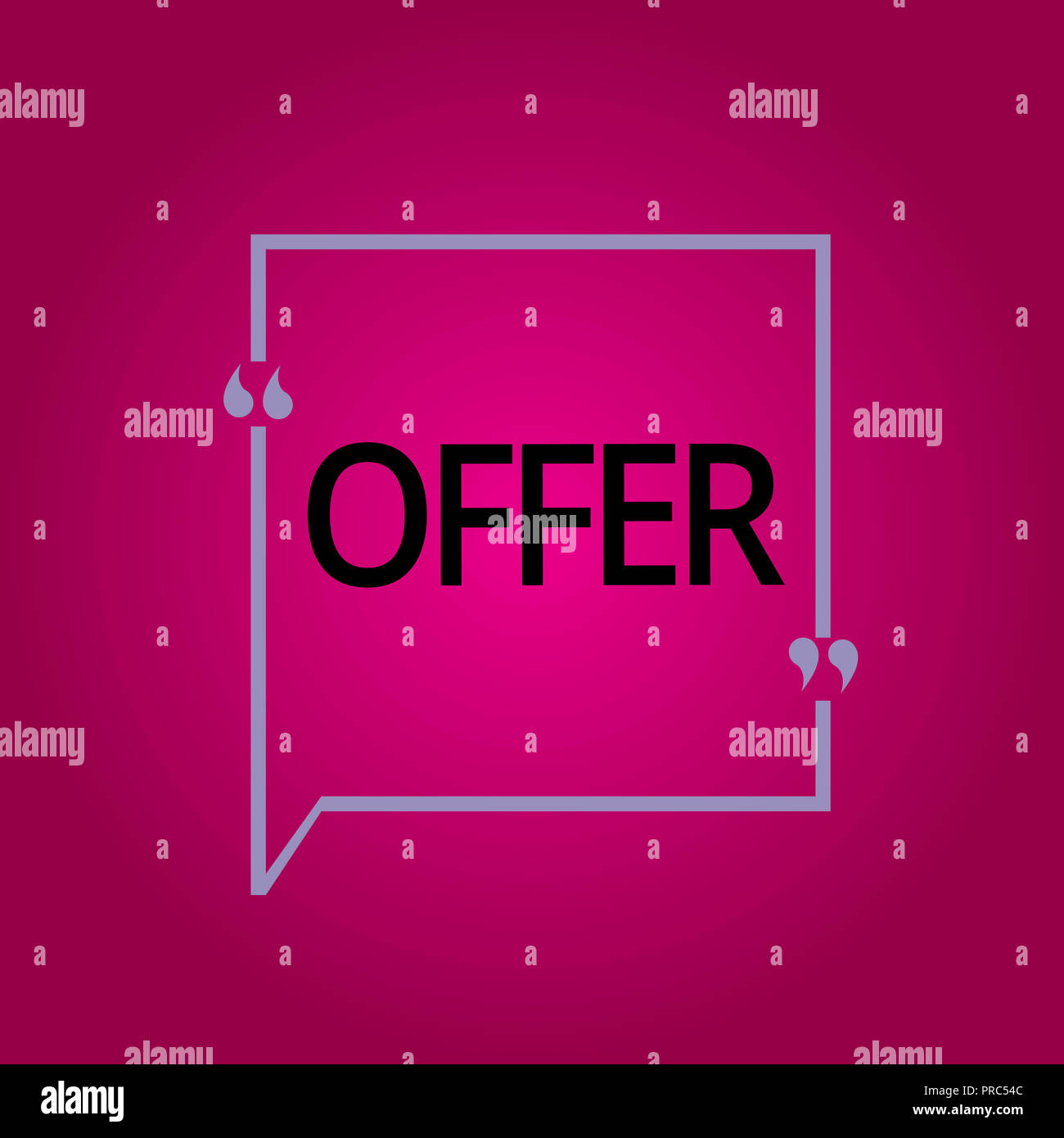 Handwriting text writing Offer. Concept meaning resent or proffer ...