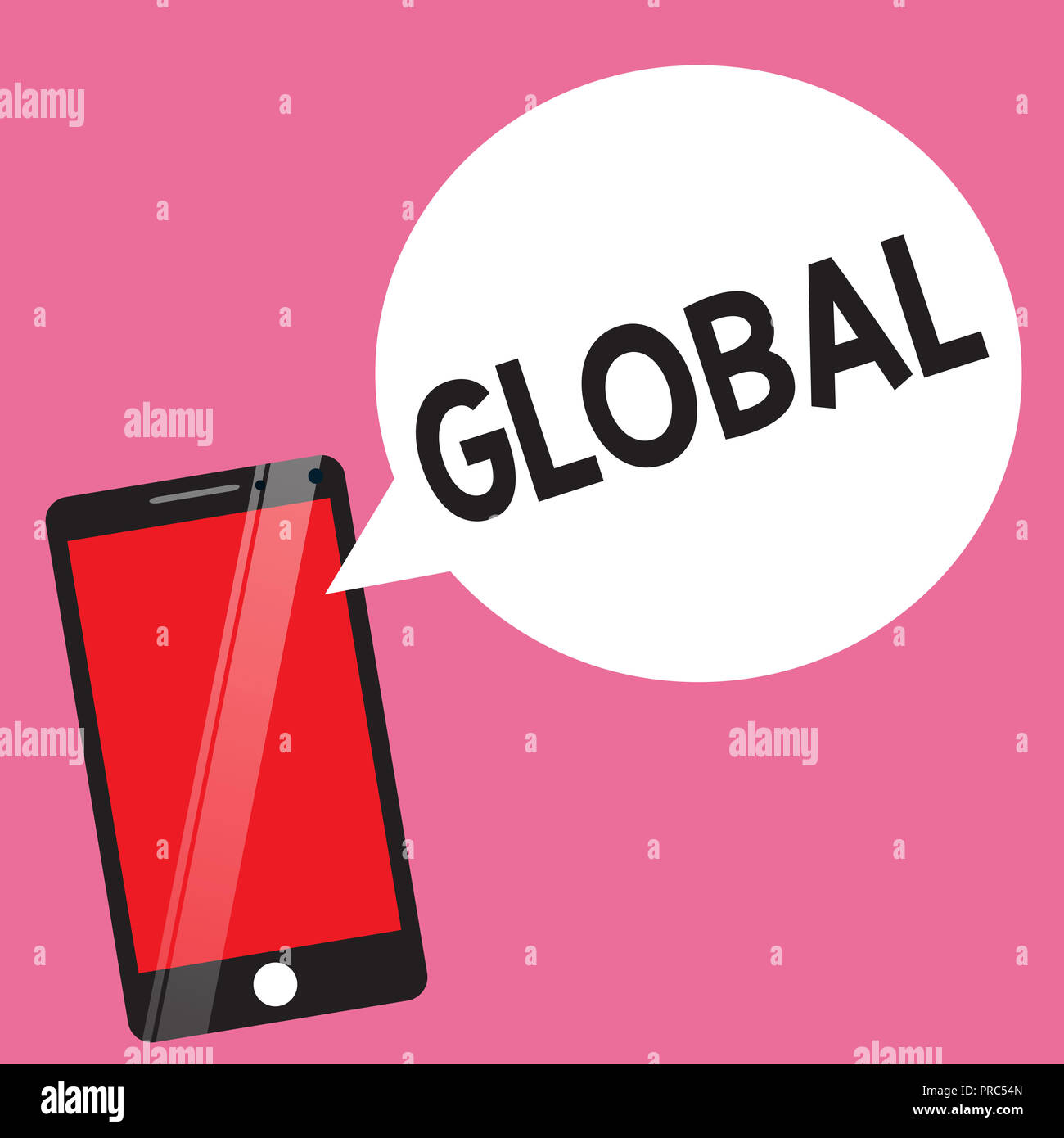 Handwriting text Global. Concept meaning relating to encompassing whole ...