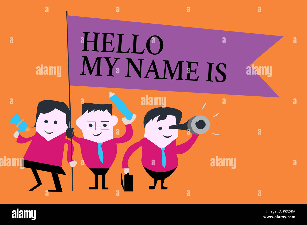 Word writing text Hello My Name Is. Business concept for introducing ...