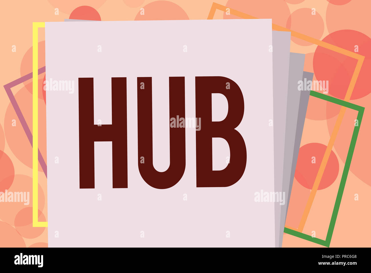 Text sign showing Hub. Conceptual photo The effective center of an ...