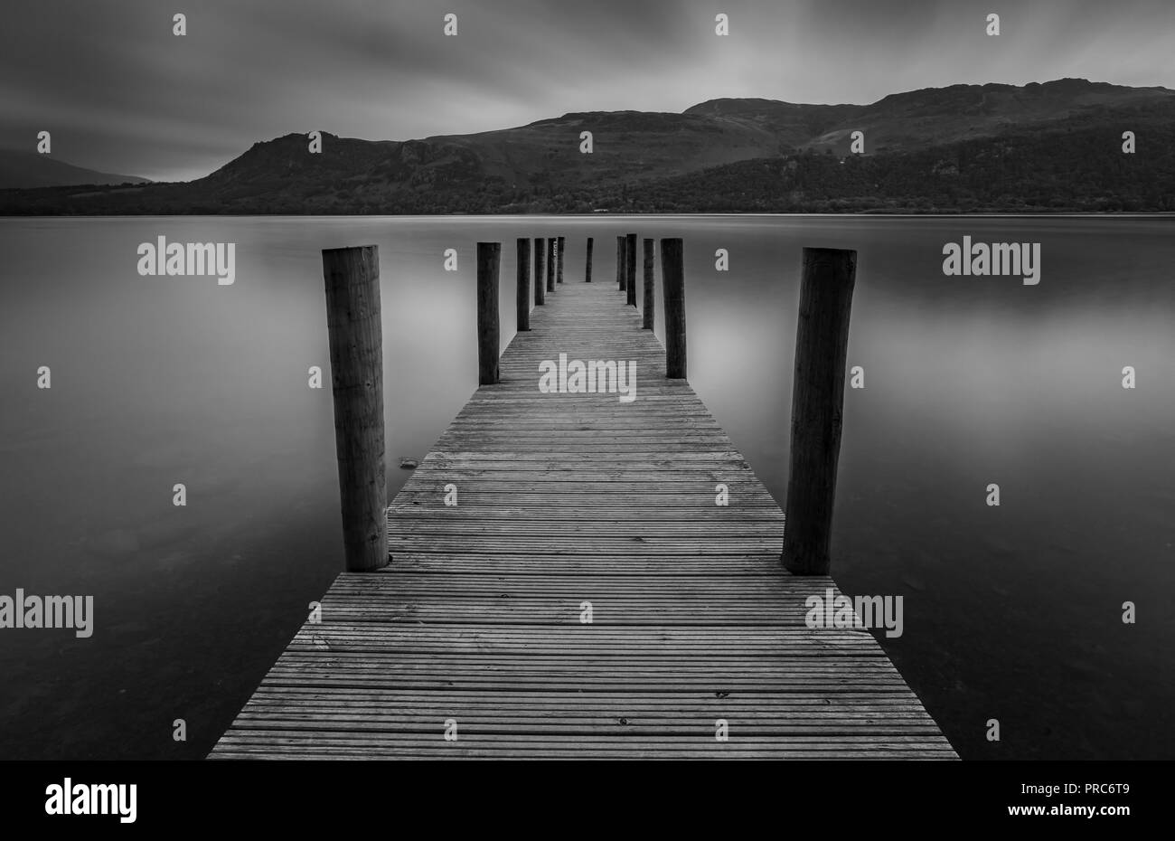 Long exposure at Brandlehow Jetty - Derwent Water Stock Photo - Alamy