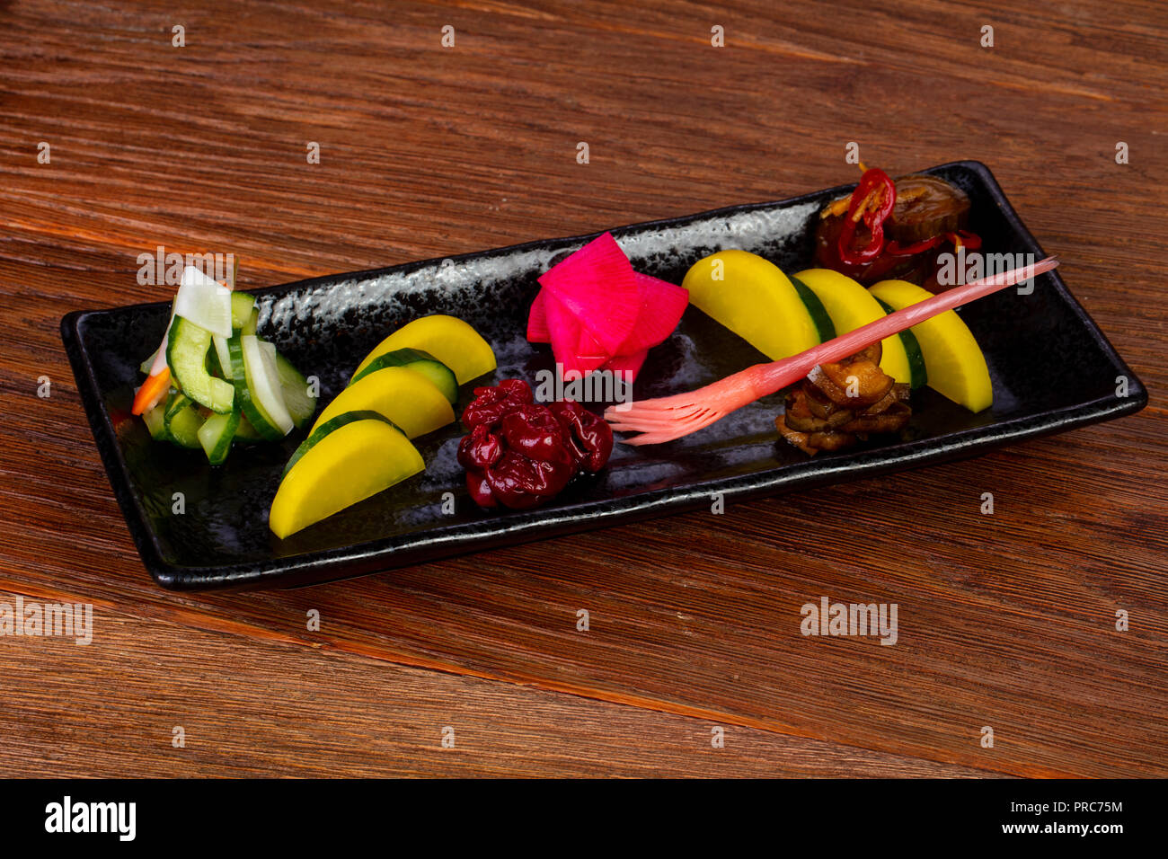 Pickled Japanese vegetables with sweet cherry Stock Photo - Alamy
