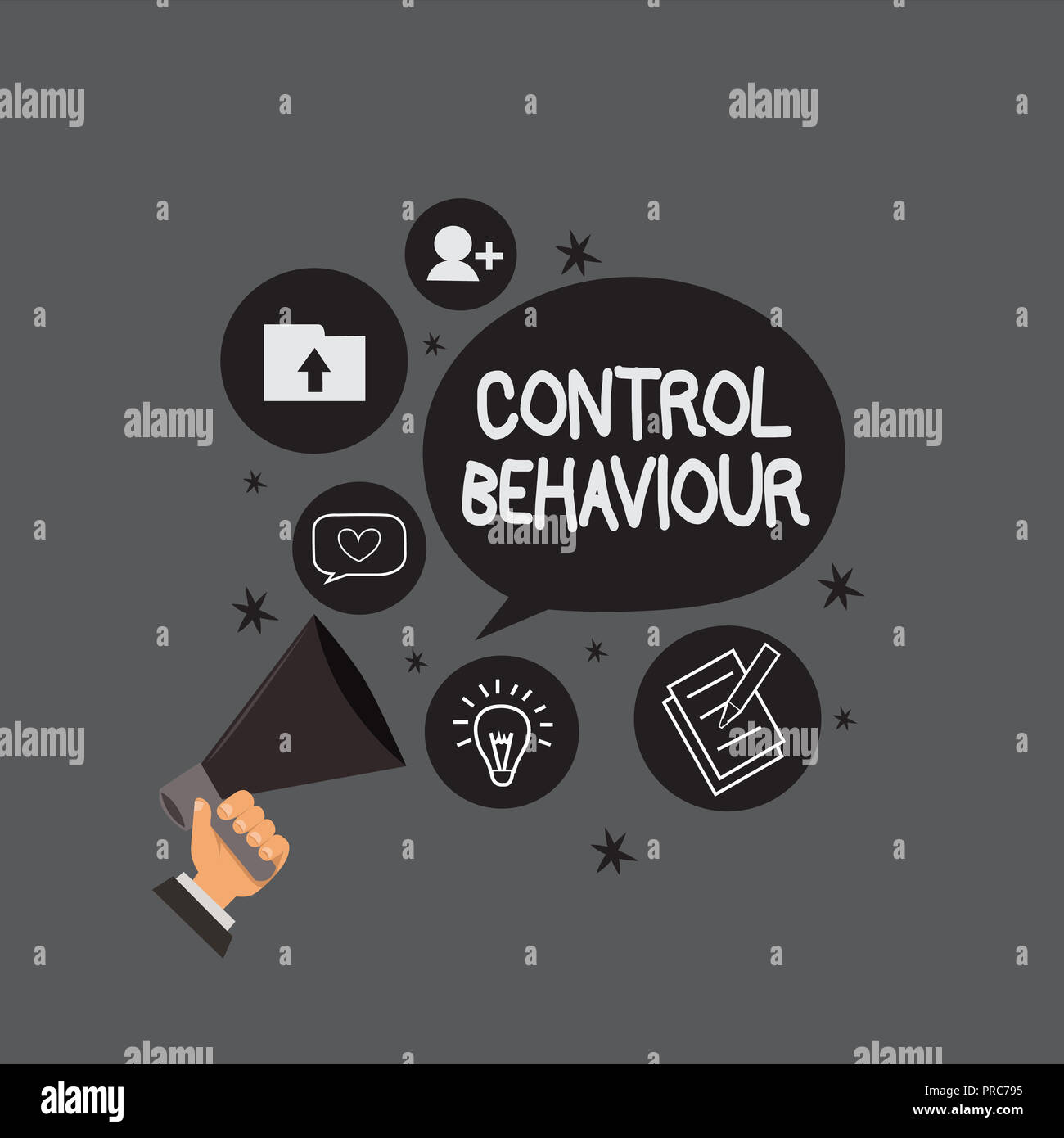 Writing note showing Control Behaviour. Business photo showcasing ...