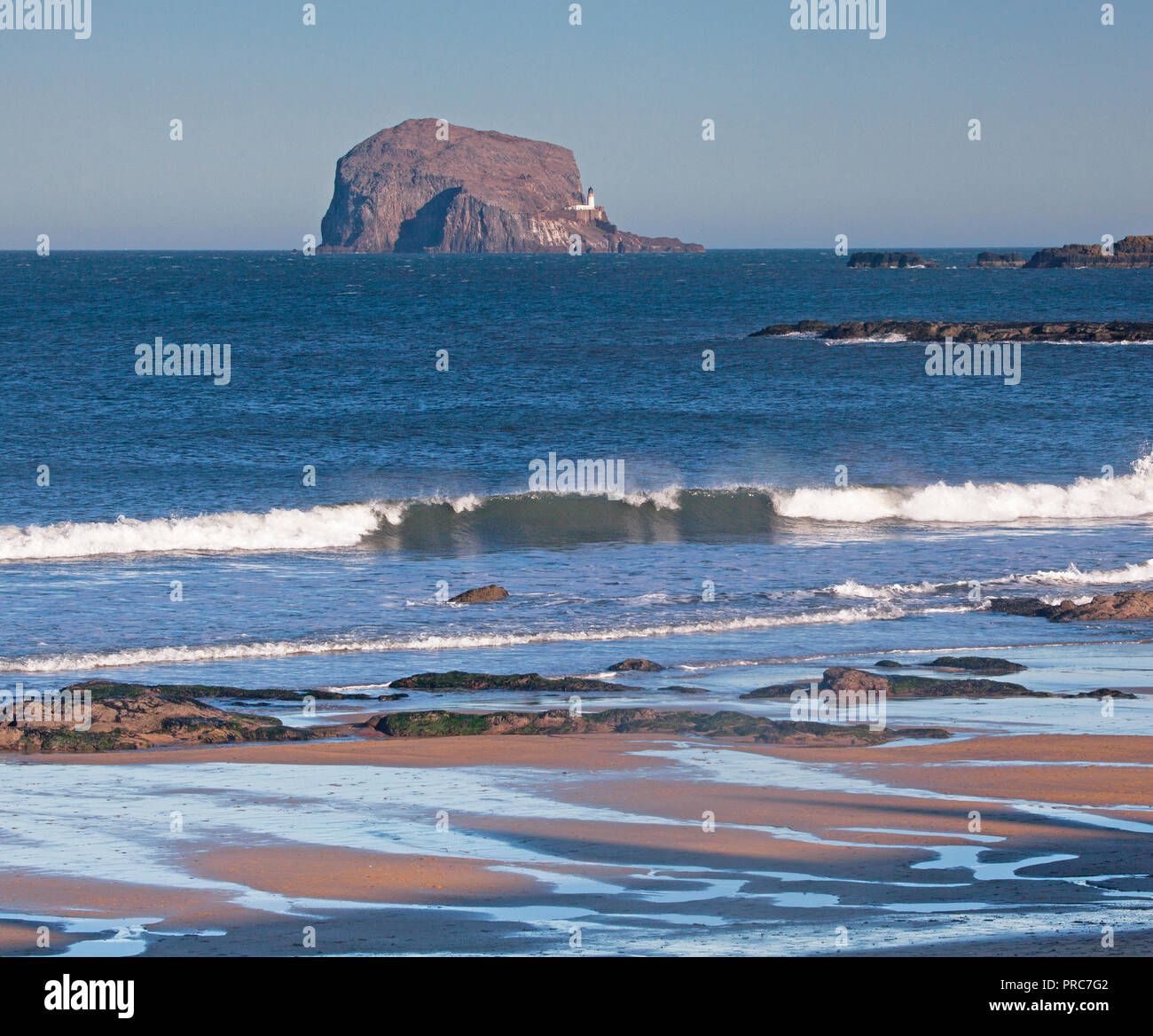 The Bass Rock, Firth of Forth,Scotland, from North Berwick beach Stock ...
