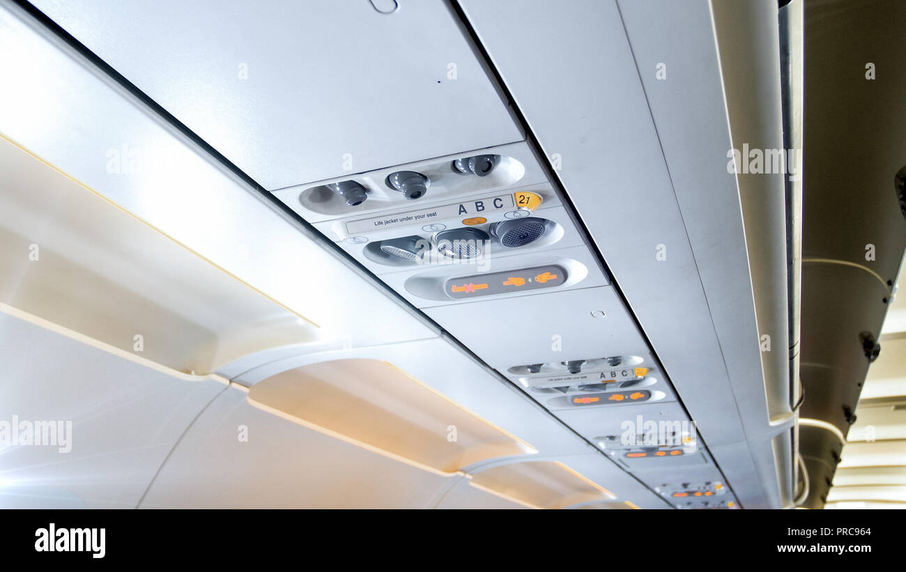 Closeup photo of air ventilation holes and individual lights over the ...