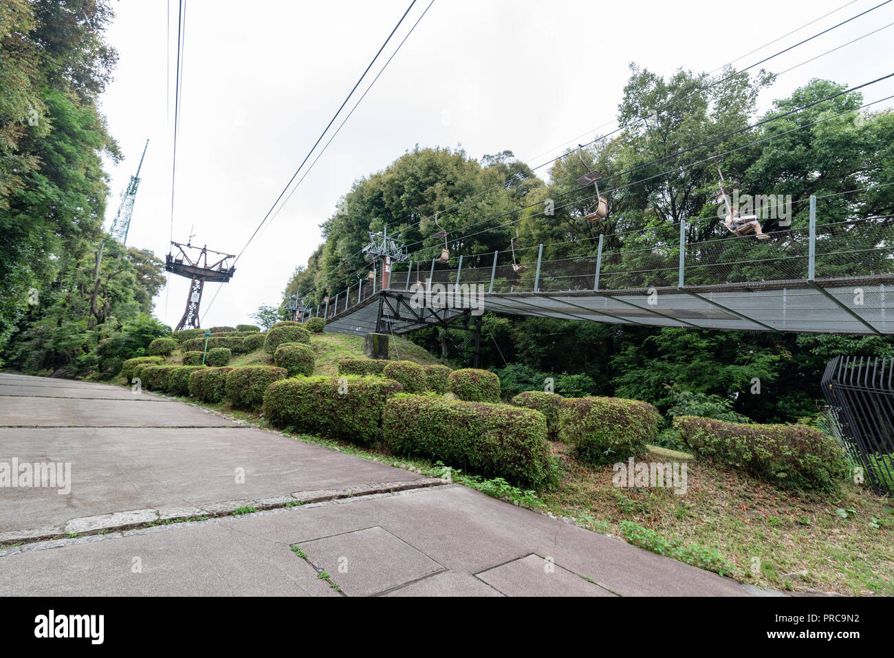 MATSUYAMA,JAPAN - June 25, 2017: the people sat in the ropeway of ...