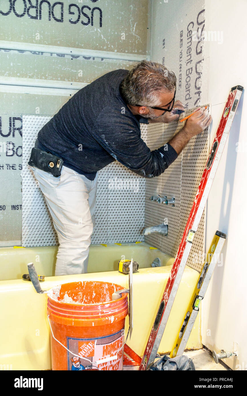 Miami Beach Florida,contractor,Hispanic man men male,tile installation ...