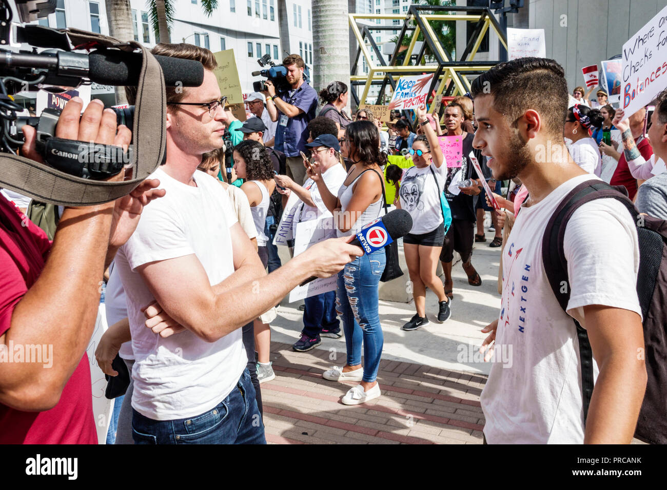 Miami Florida,demonstration demonstrating protest protesting,Families ...
