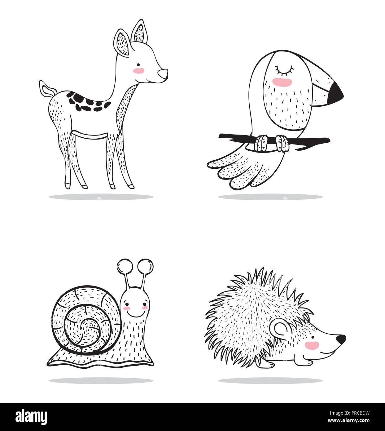 set cute wild animals character Stock Vector Image & Art - Alamy