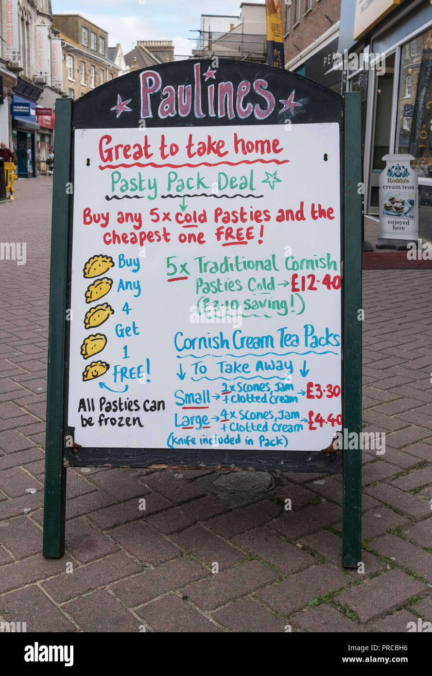 Cornish food sign hi-res stock photography and images - Alamy